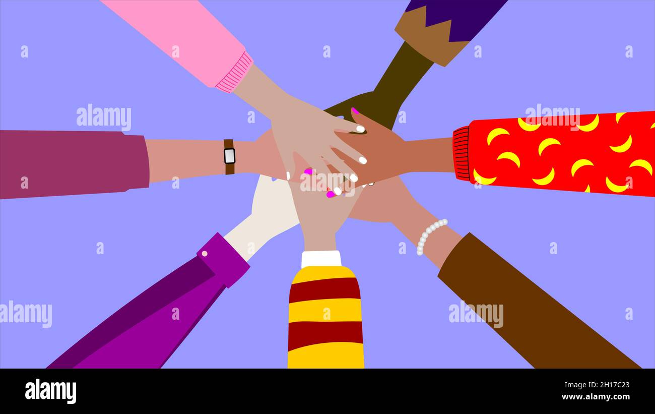 Diverse hands together Stock Vector Images - Alamy