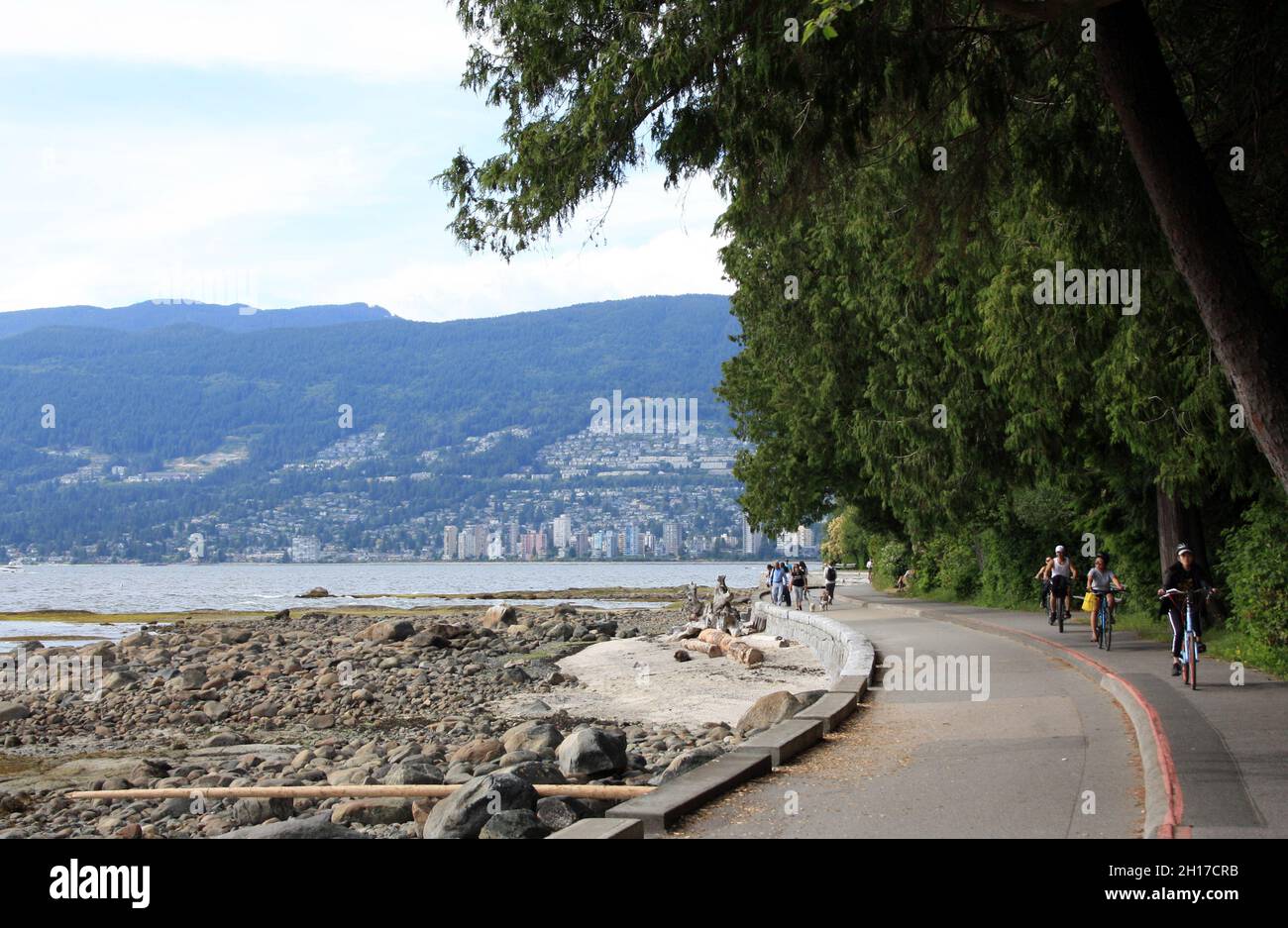 VANCOUVER, CANADA - Jun 26, 2021: An alley in Stanley Park in summer in ...