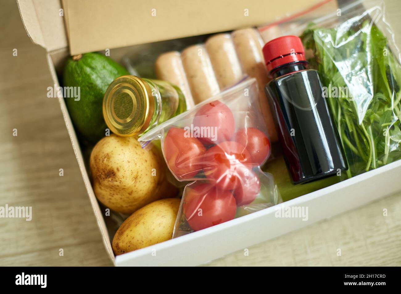 Food box meal kit of fresh ingredients and recipe blank order from a ...