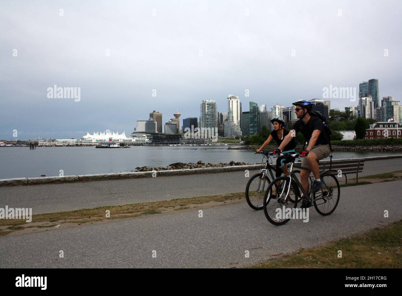 VANCOUVER, CANADA - Jun 26, 2021: An alley in Stanley Park in summer in ...