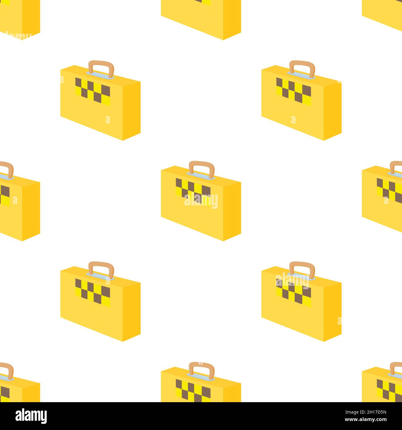 Yellow suitcase with a taxi sign pattern seamless background texture ...