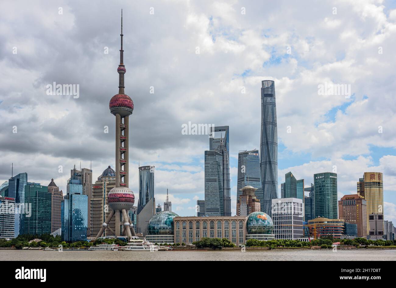 Shanghai, China - September 25, 2018: The iconic architectures of the ...