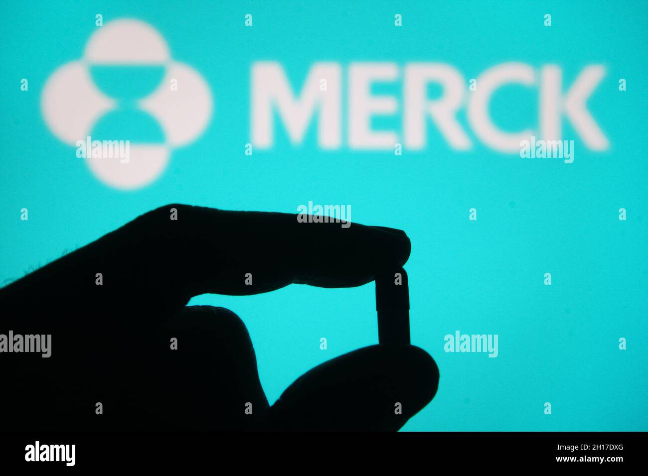 In this photo illustration, a medicine pill in form of a capsule is ...