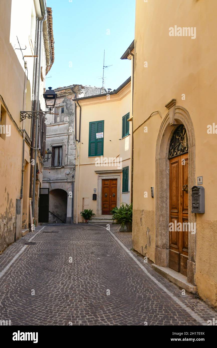 A narrow street of Ripi, a medieval town of Lazio region, Italy Stock ...