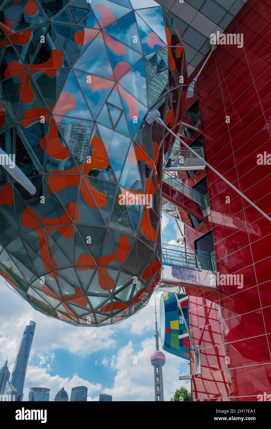 Shanghai, China - September 29, 2018: Modern and abstract architectures ...