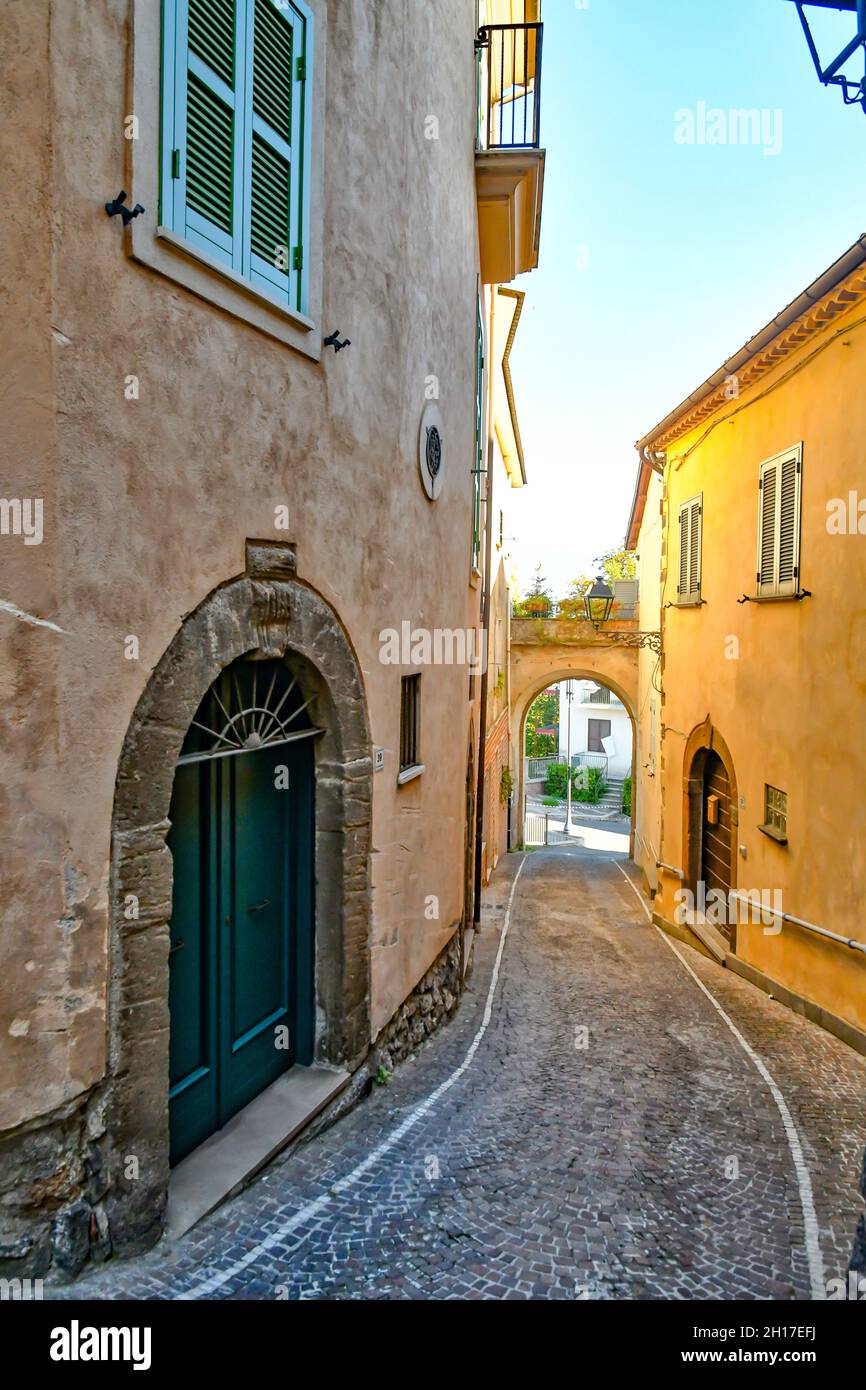 A narrow street of Ripi, a medieval town of Lazio region, Italy Stock ...