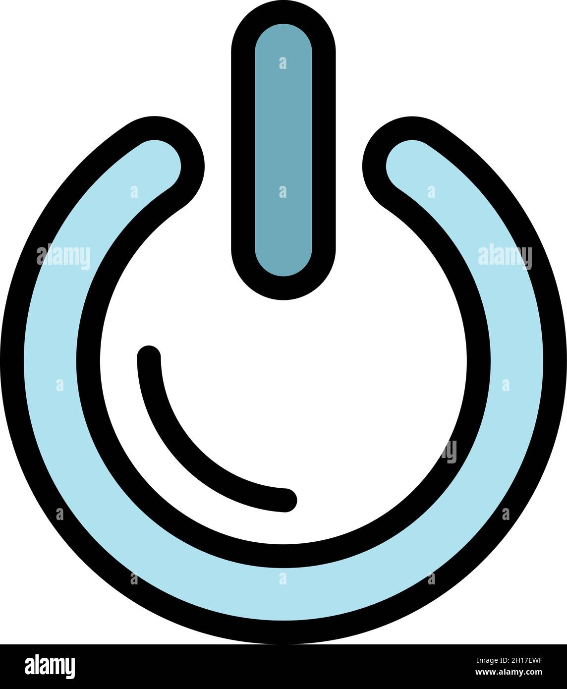 Power off button icon. Outline power off button vector icon color flat ...