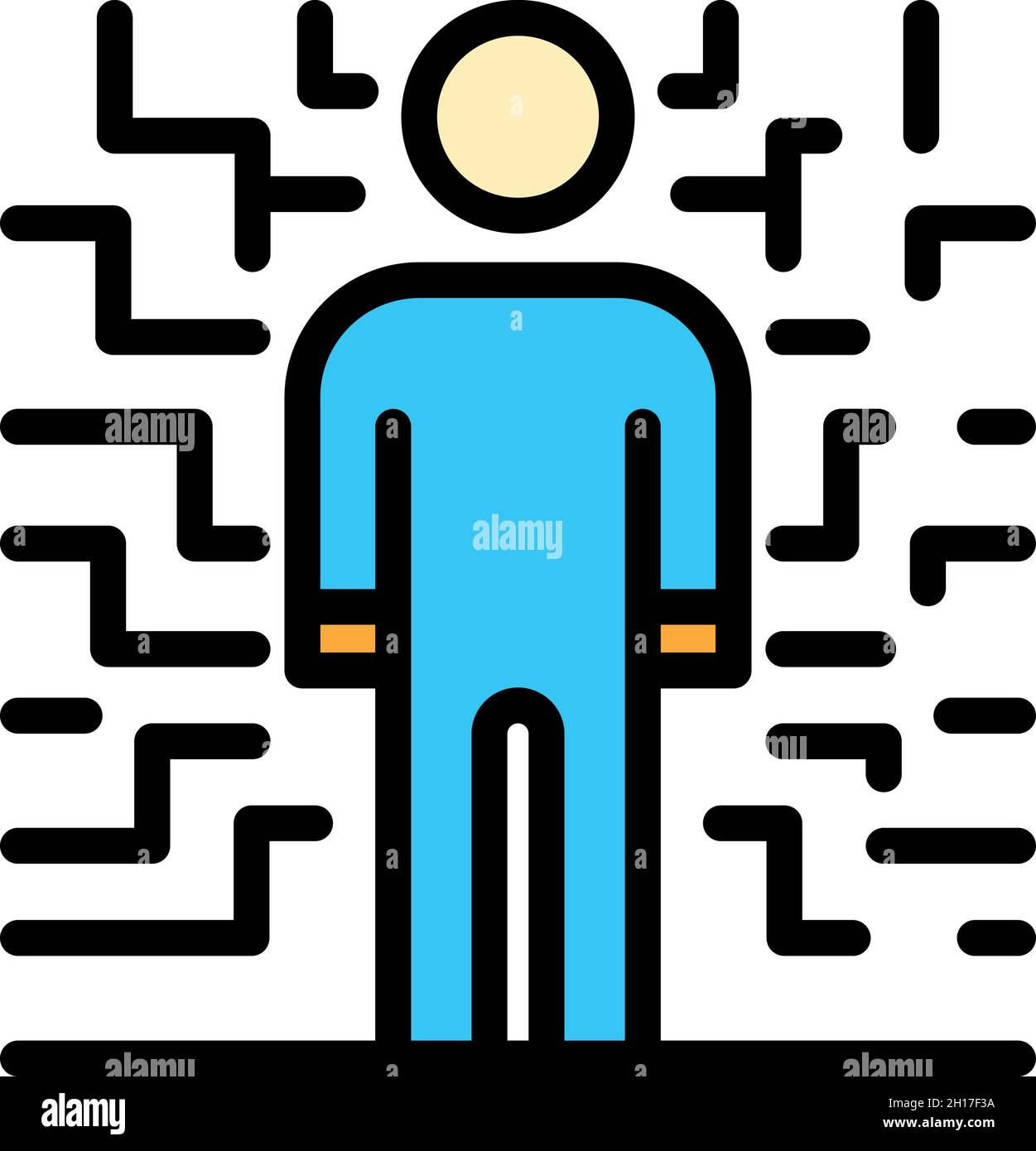 Man bipolar disorder icon. Outline man bipolar disorder vector icon ...