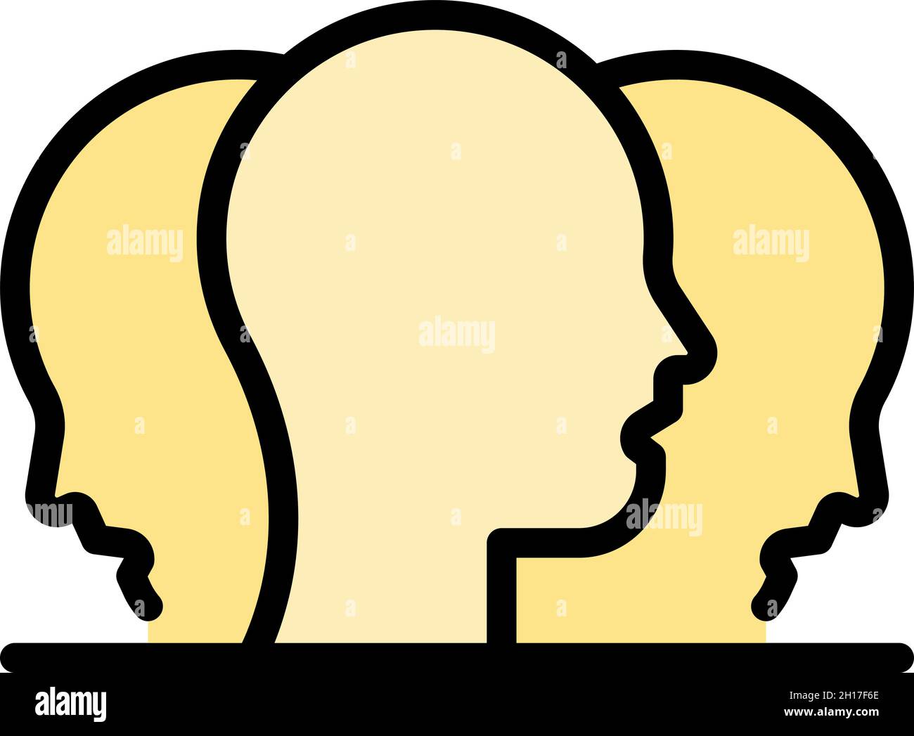 Bipolar disease icon. Outline bipolar disease vector icon color flat ...