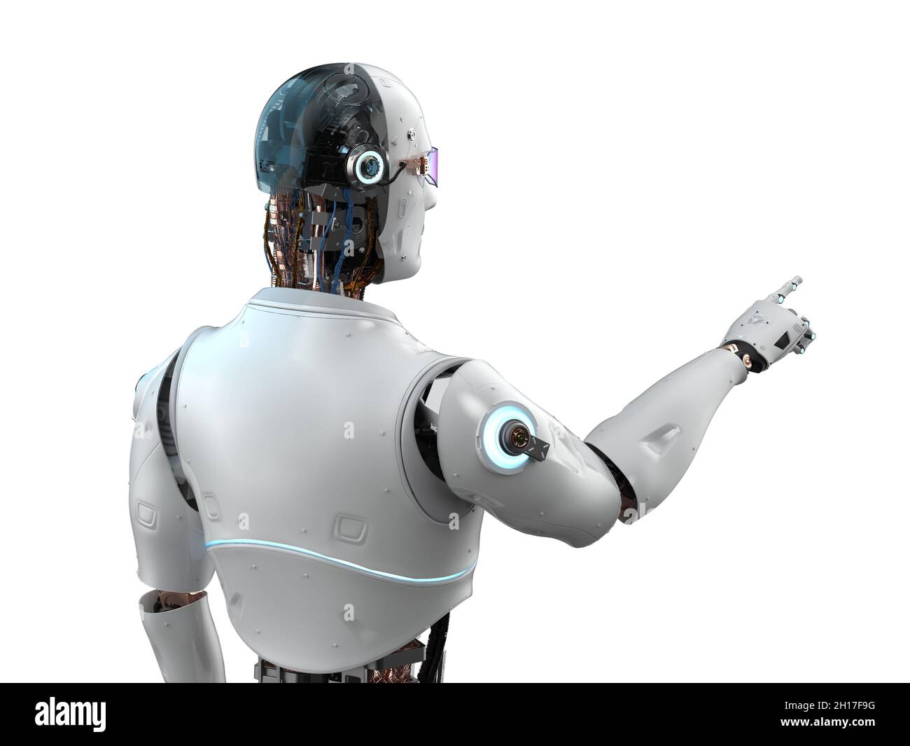 3d rendering artificial intelligence robot or assistant robot finger ...