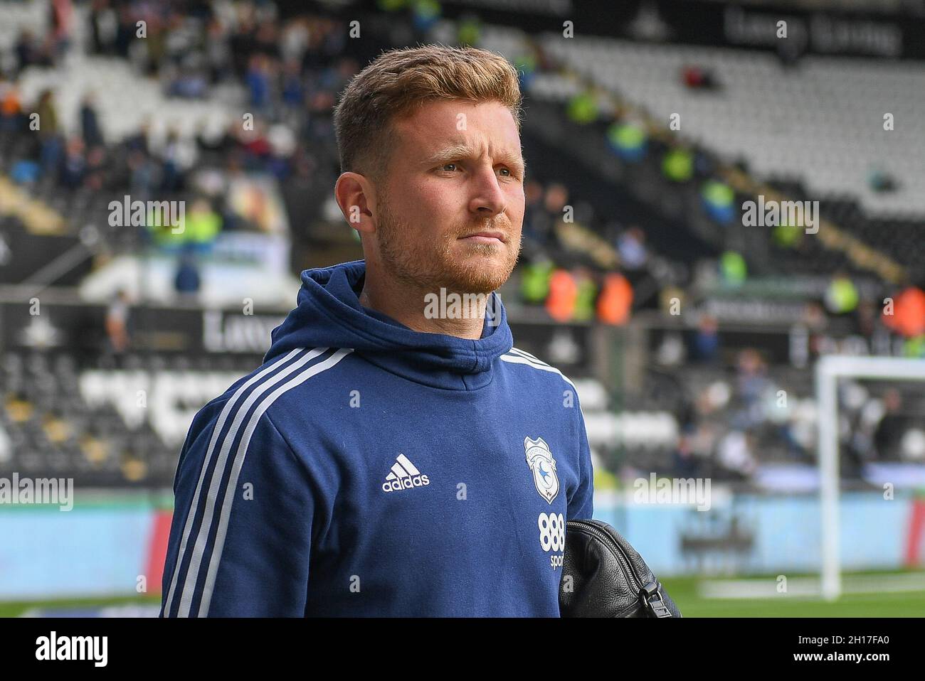 Dillon Phillips #1 of Cardiff City arrives at Swansea.com stadium Stock ...