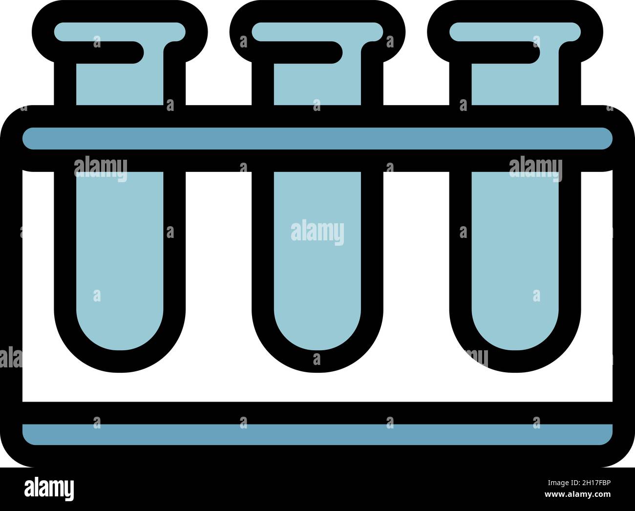 Test tube stand icon. Outline test tube stand vector icon color flat ...