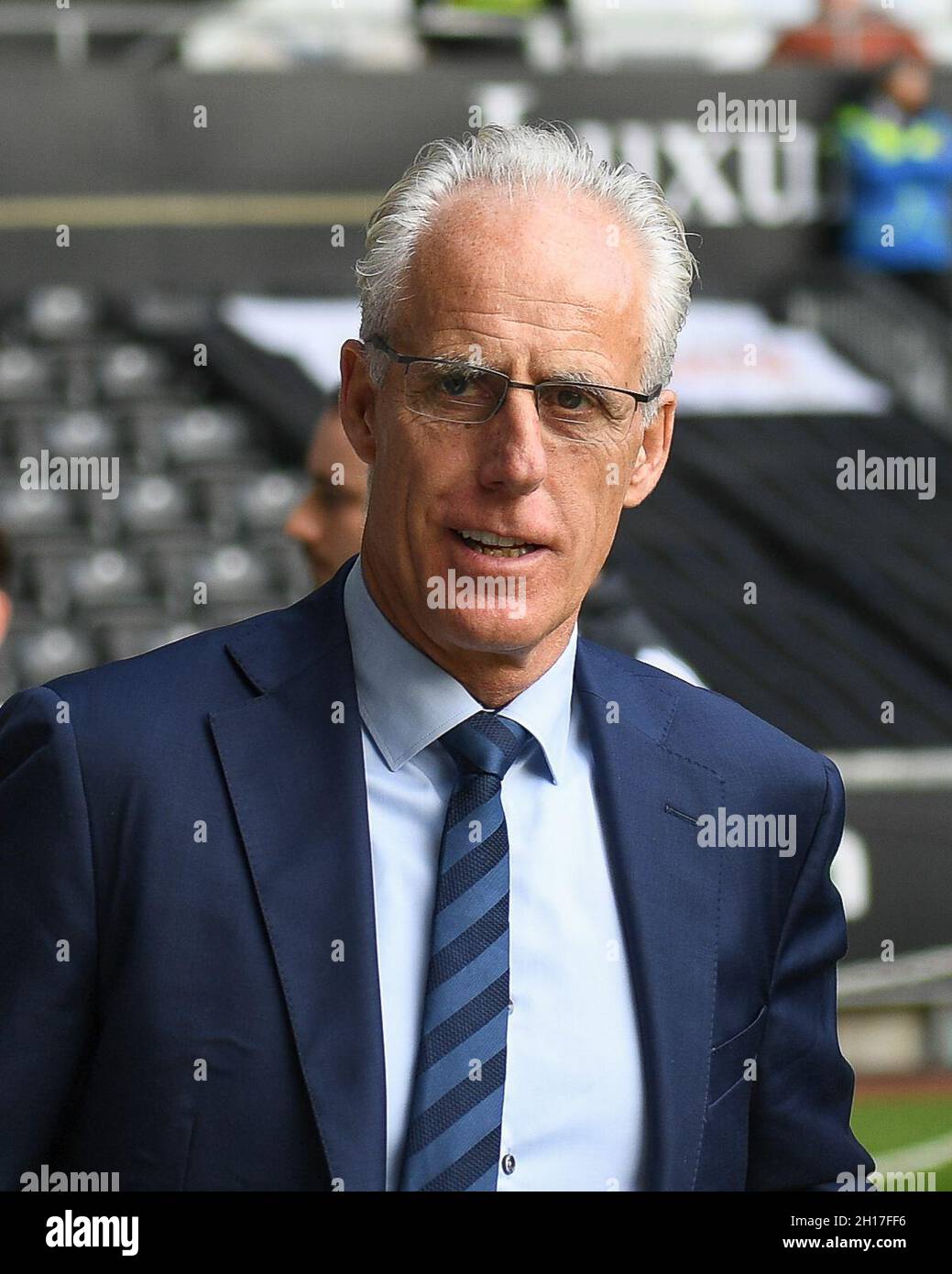 Swansea, UK. 17th Oct, 2021. /Mick McCarthy manager of Cardiff City ...