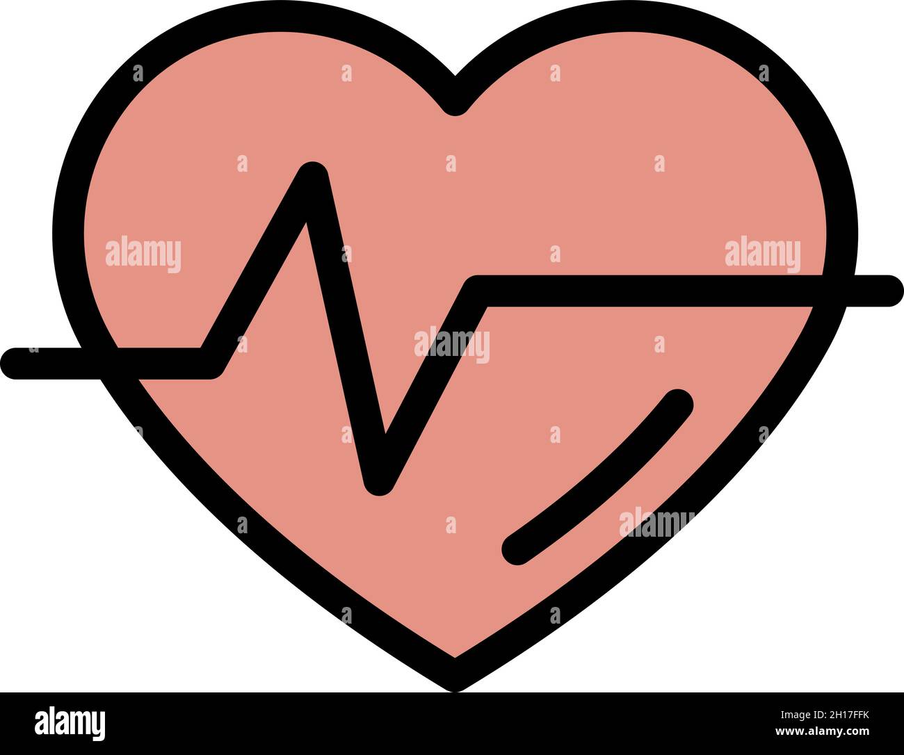 Healthy heart rate icon. Outline healthy heart rate vector icon color ...