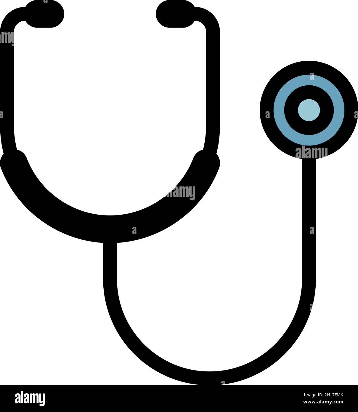 Medical stethoscope icon. Outline medical stethoscope vector icon color ...