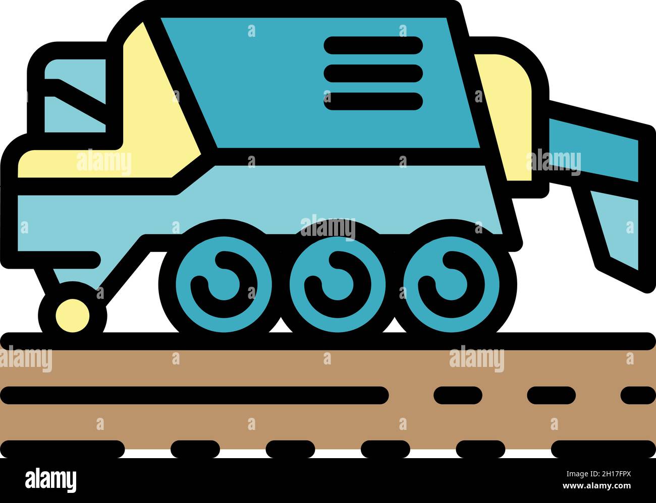 Harvester icon. Outline harvester vector icon color flat isolated Stock ...