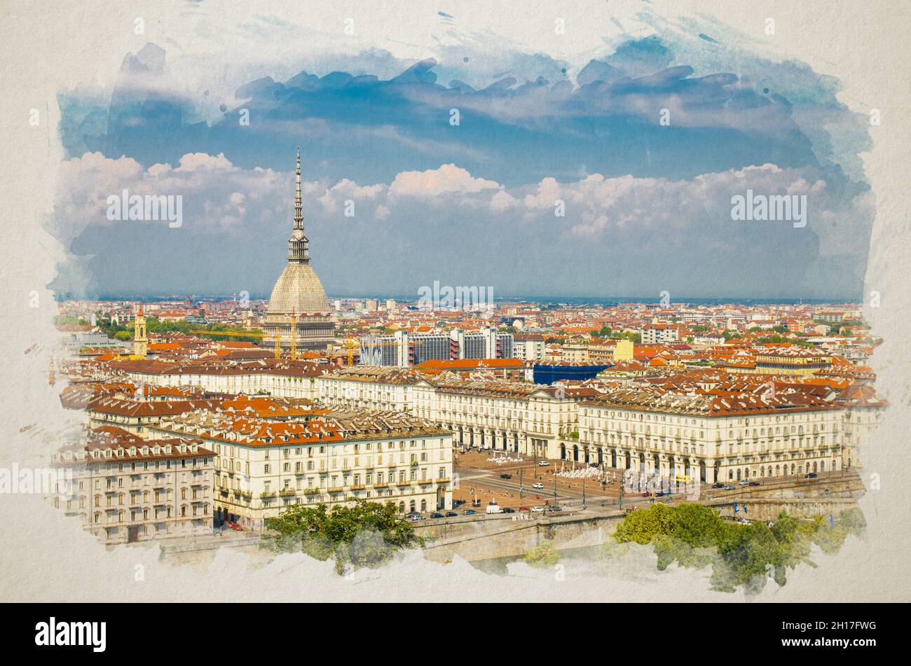 Torino skyline illustration hi-res stock photography and images - Alamy