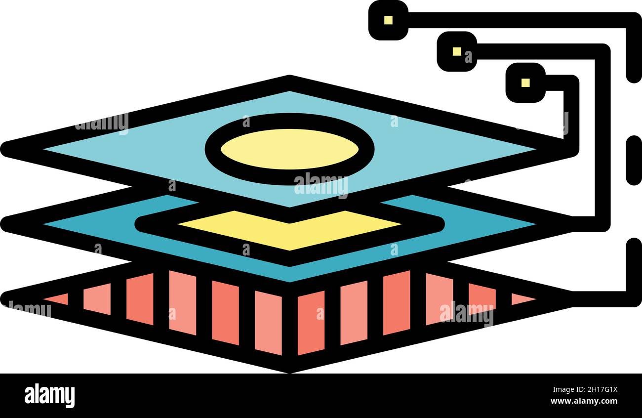 Layer robot technology icon. Outline layer robot technology vector icon ...
