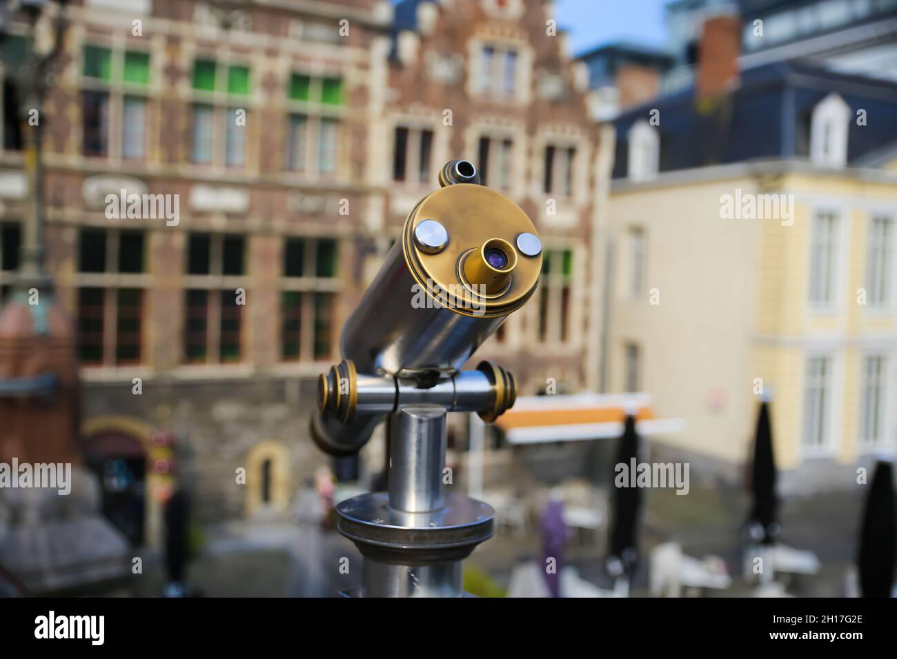 Gent (St. michaels bridge), Belgium - October 9. 2021: Closeup of ...