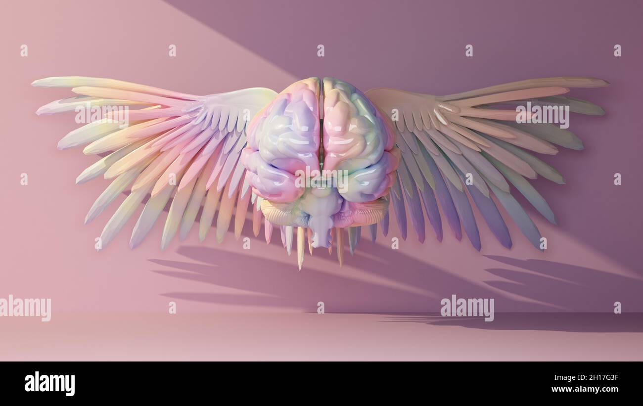 Brain with wings hi-res stock photography and images - Alamy