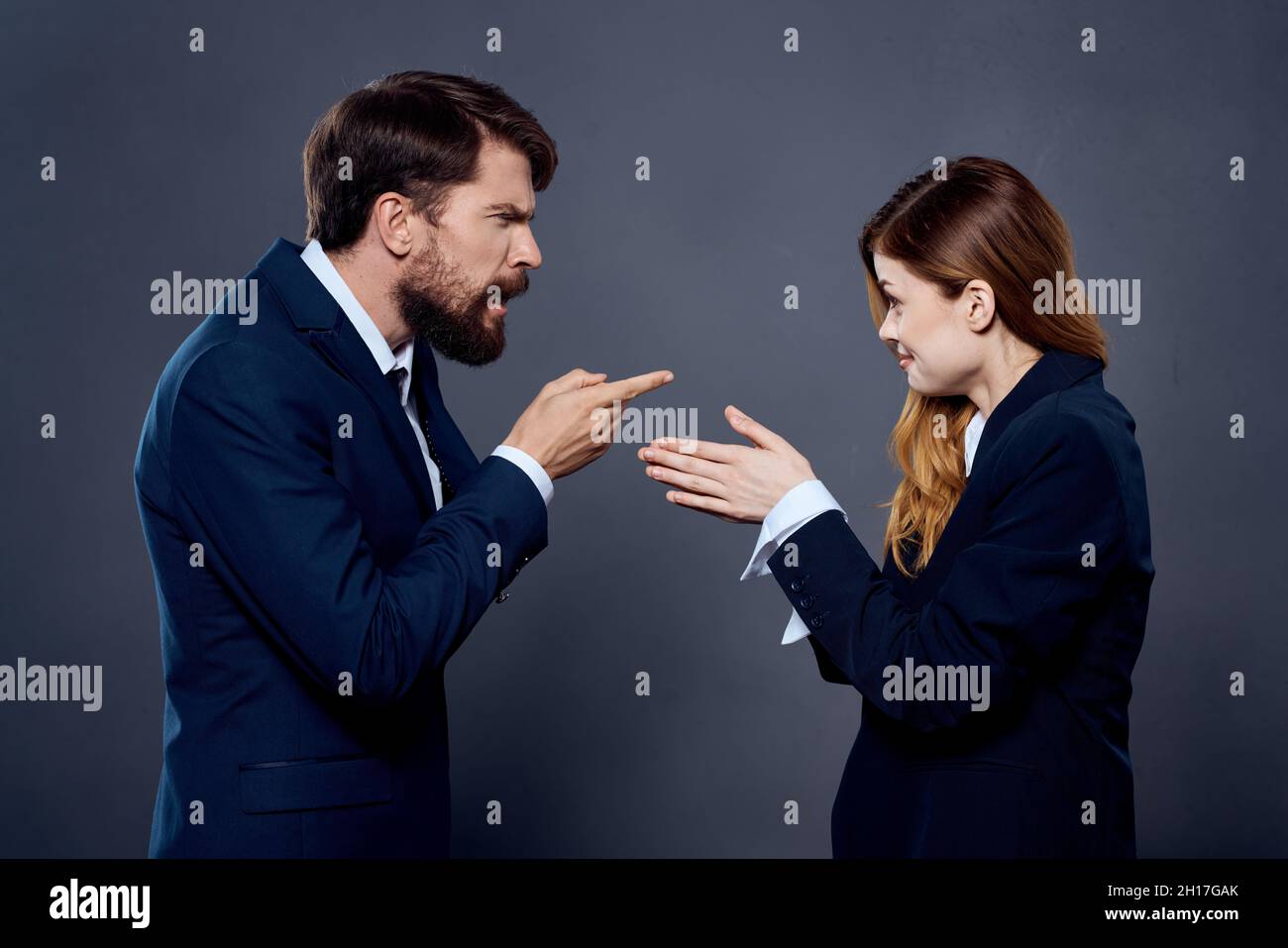 business man and woman teamwork communication together professionals ...