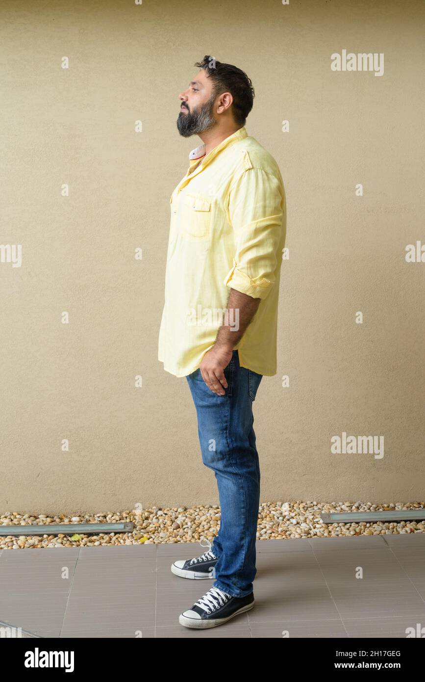 Portrait of handsome Indian man against plain background Stock Photo ...