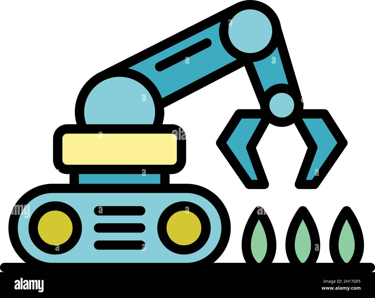 Farming robot seed plant icon. Outline farming robot seed plant vector ...