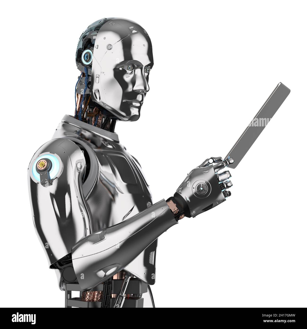 3d rendering artificial intelligence robot or assistant robot with ...