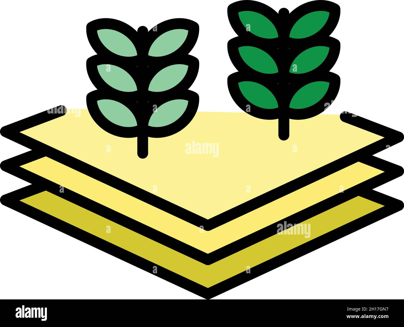 Farm plant layered icon. Outline farm plant layered vector icon color ...