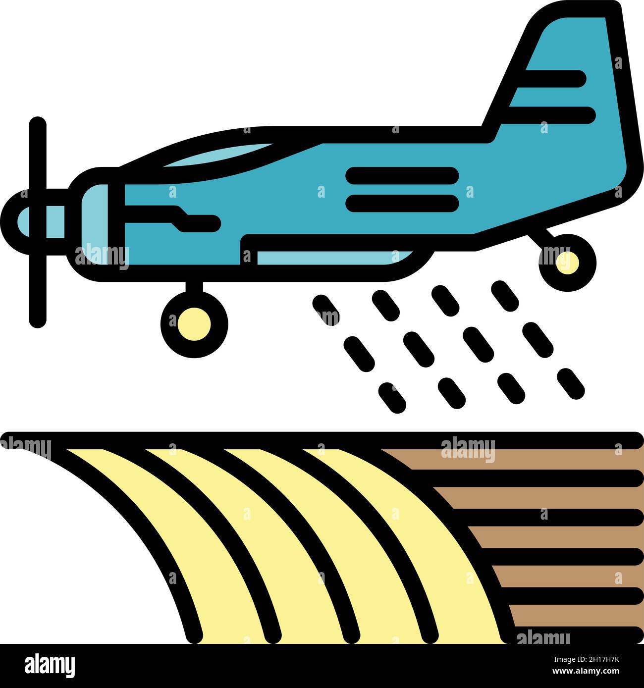 Field plane irrigation icon. Outline field plane irrigation vector icon ...
