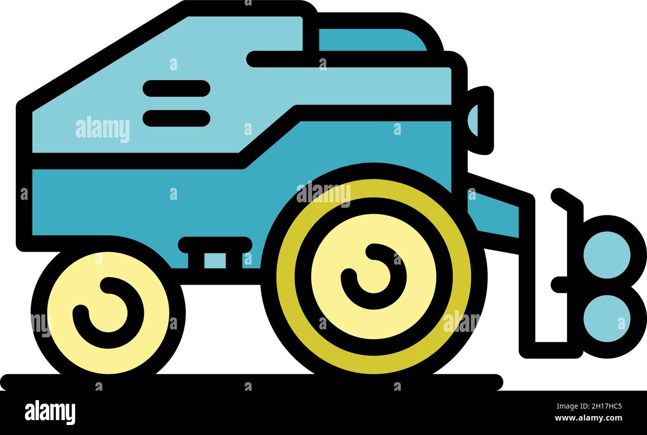 Modern harvester icon. Outline modern harvester vector icon color flat ...