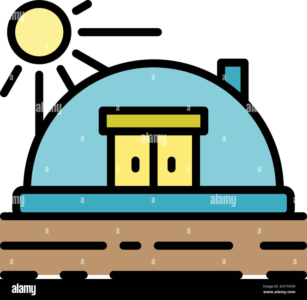 Greenhouse icon. Outline greenhouse vector icon color flat isolated ...