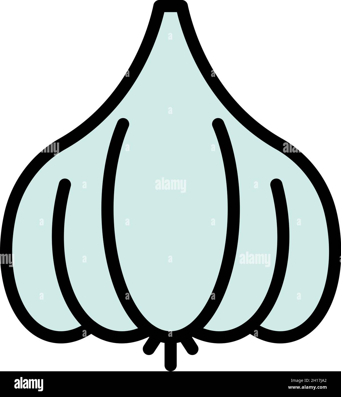 Garlic icon. Outline garlic vector icon color flat isolated Stock ...