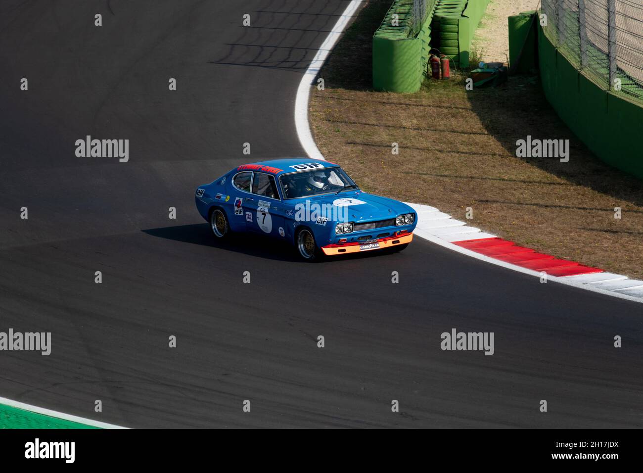 Italy, september 11 2021. Vallelunga classic. 70s vintage historic car race on asphalt track ...