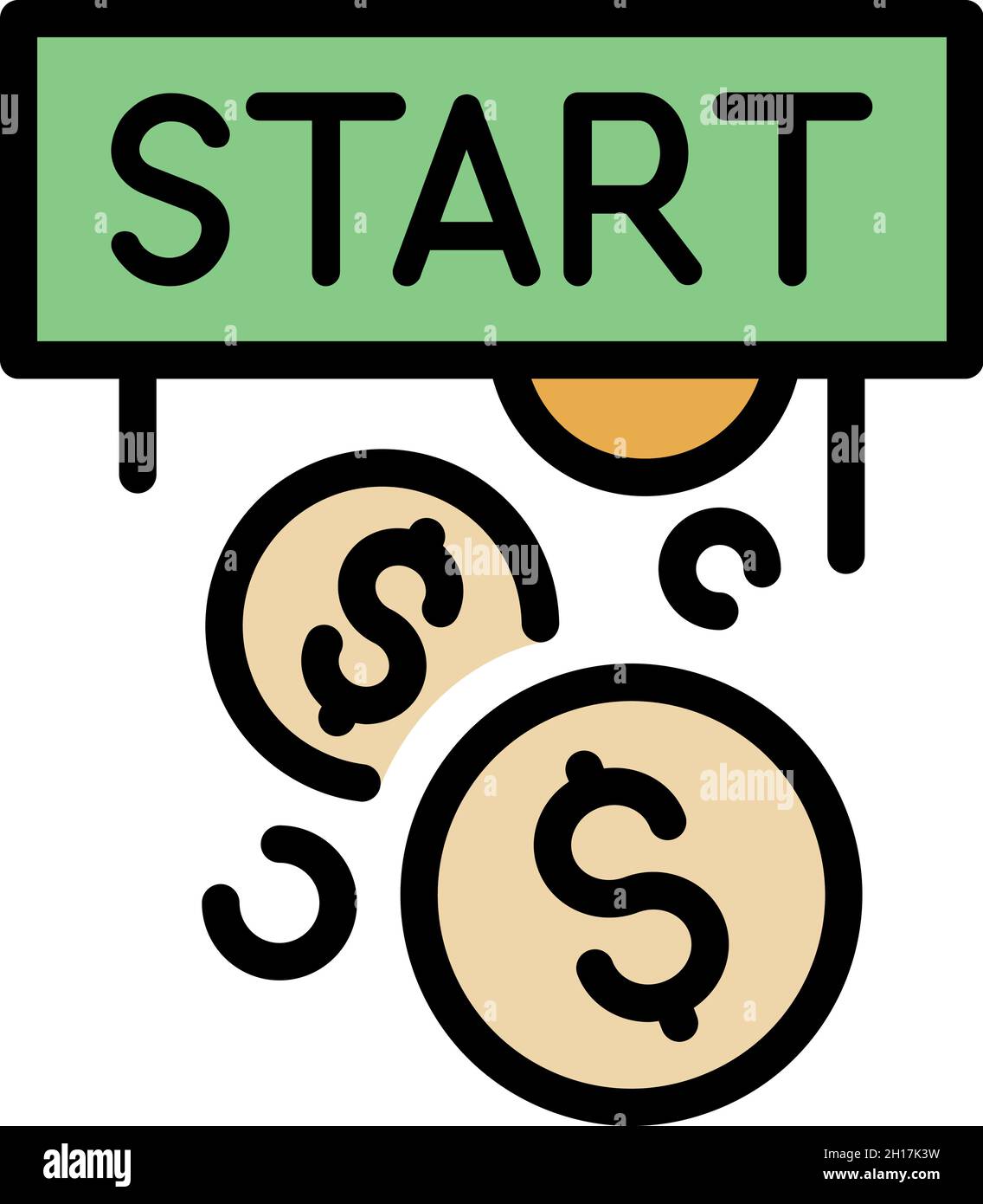 Best money startup icon. Outline best money startup vector icon color ...