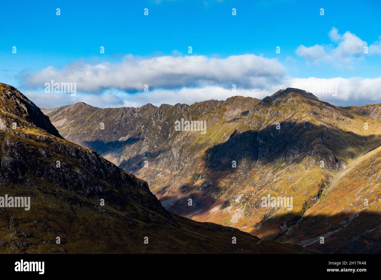 The mighty Aonach Eagach ridge in Glencoe, Scotland, seen from ...