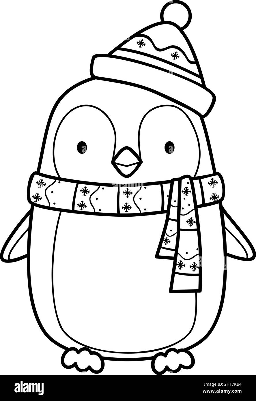 Christmas Baby Penguin Coloring Pages