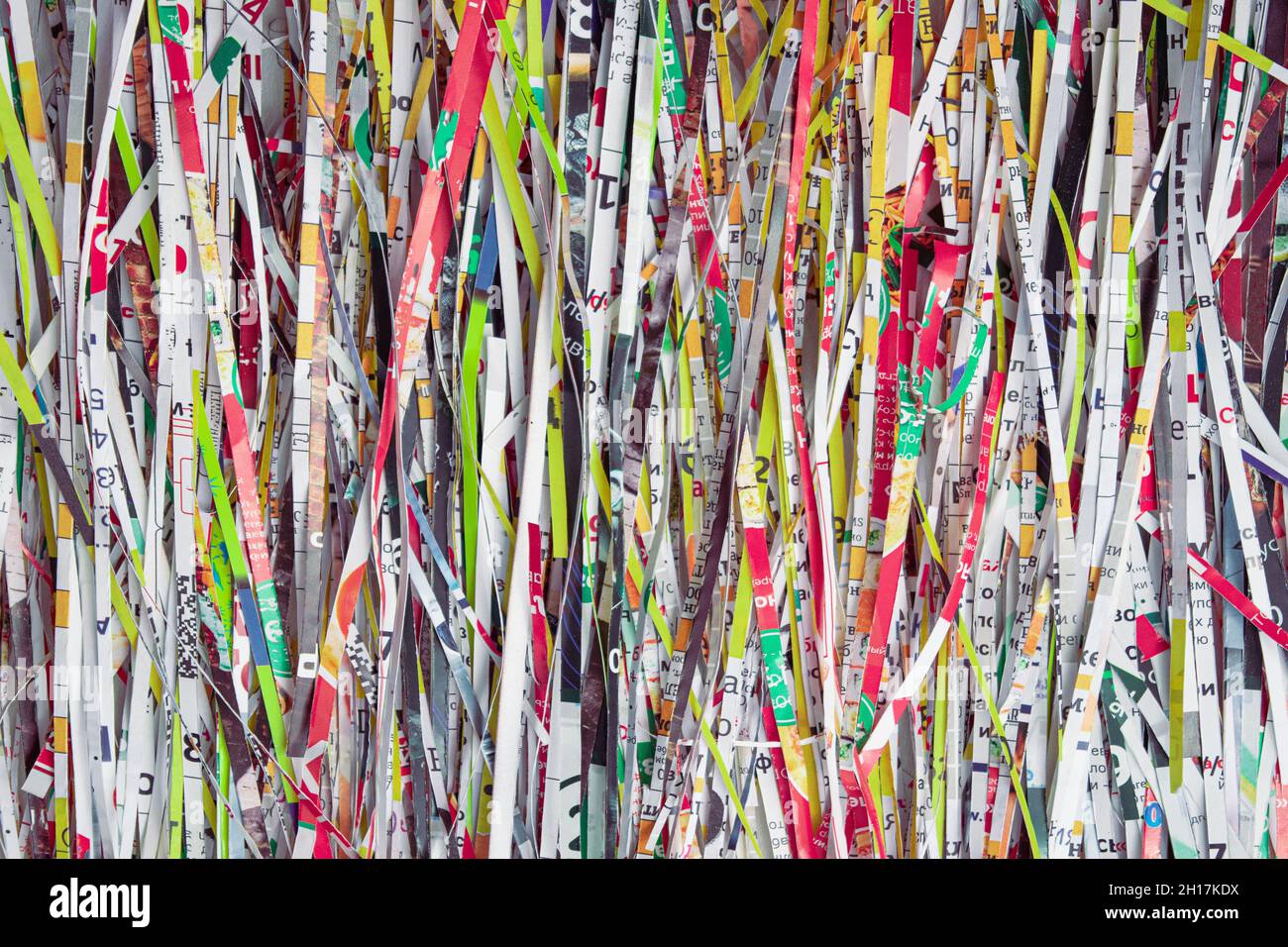 Narrow long stripes of cut colored paper Stock Photo - Alamy