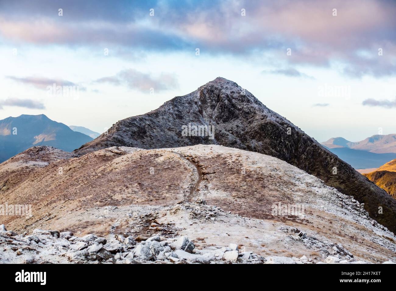 The Munro mountain of Stob Dubh on the Buachaille Etive Beag ridge ...