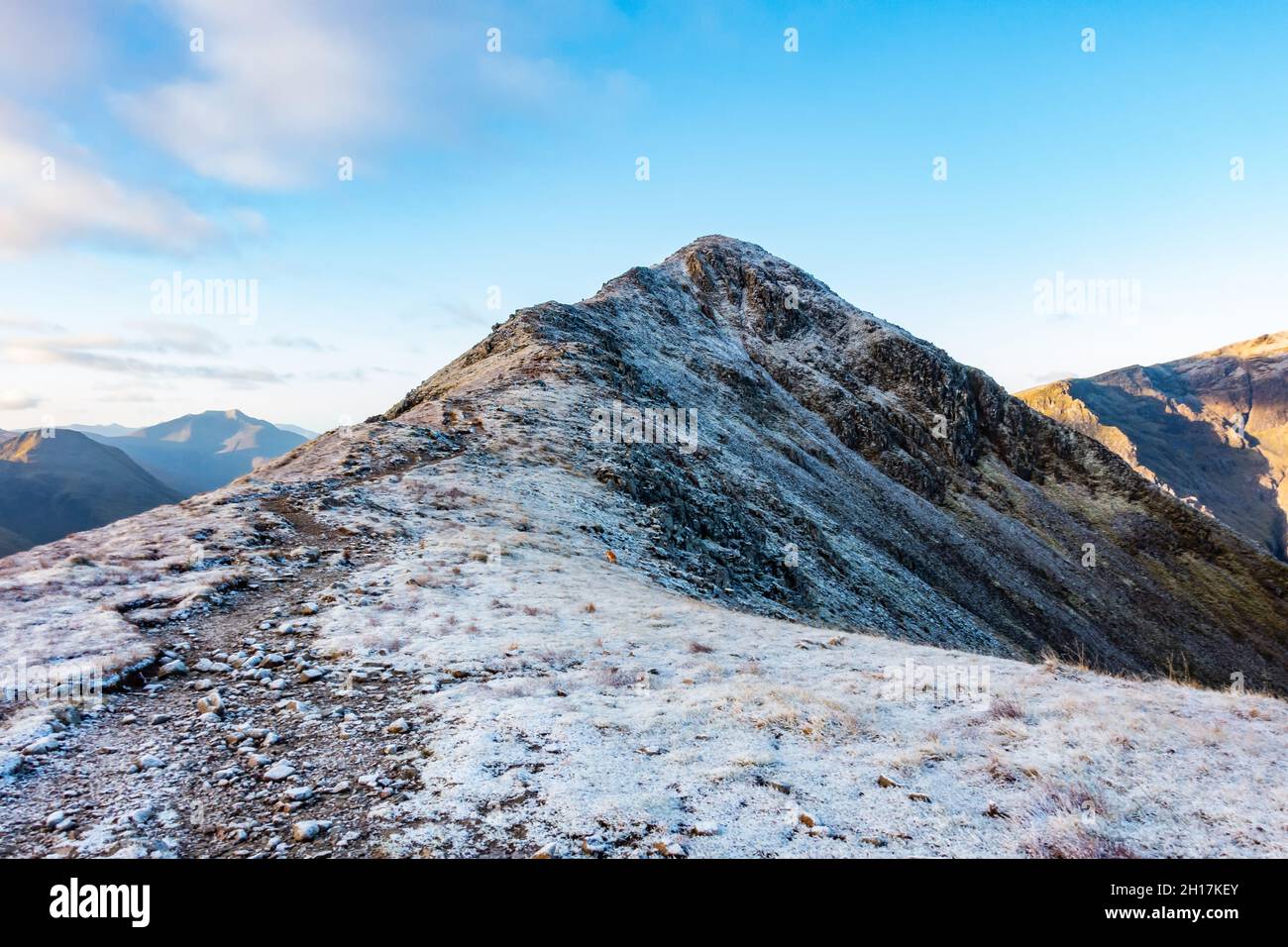 The Munro mountain of Stob Dubh on the Buachaille Etive Beag ridge ...