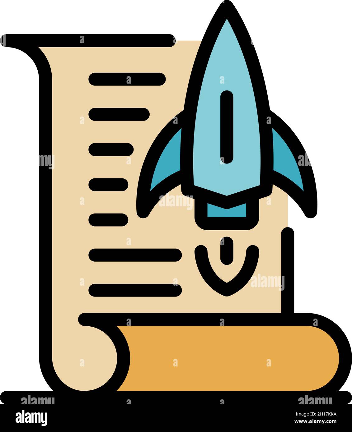 Startup documents icon. Outline startup documents vector icon color ...