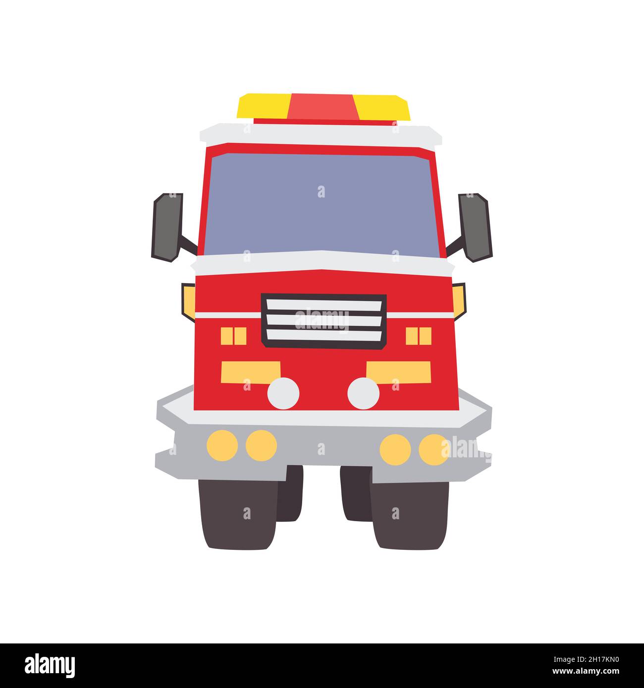 Flat fire truck icon. Flat design fire fighting equipment icon Stock ...