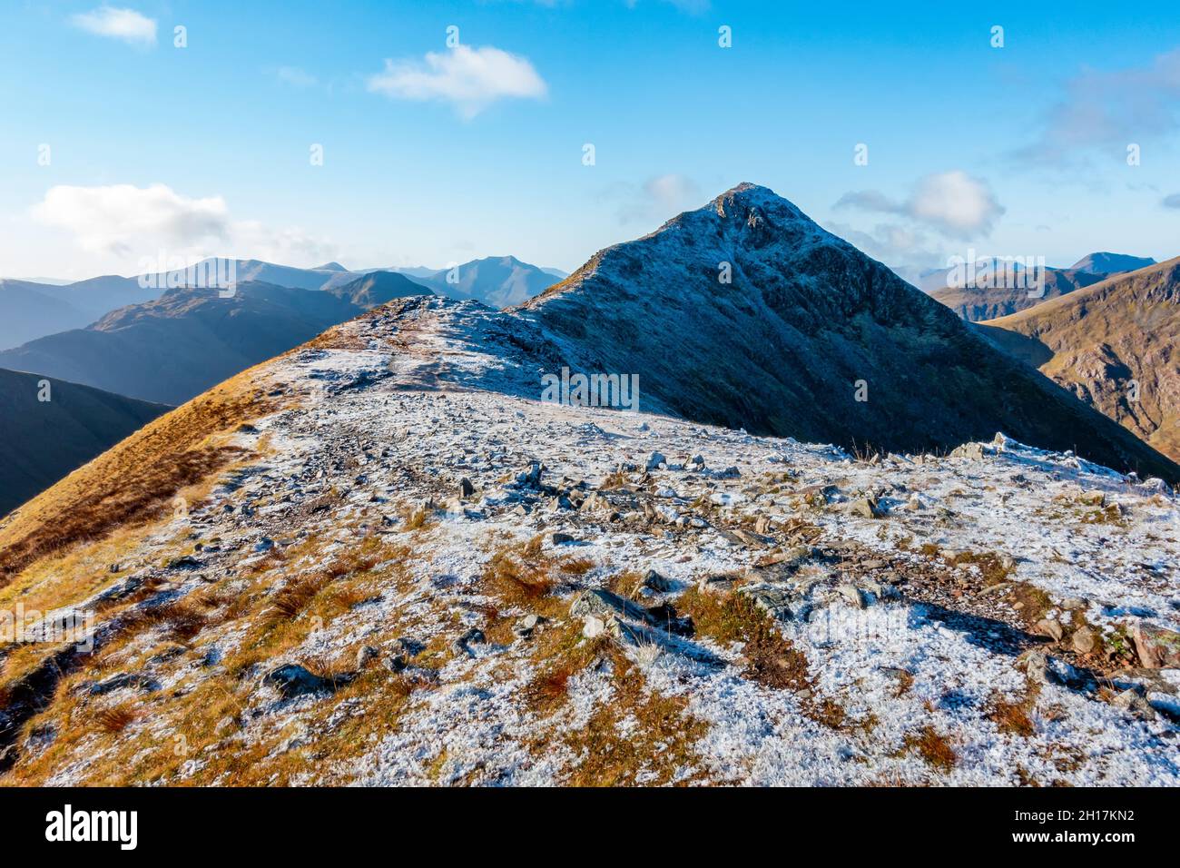 The Munro mountain of Stob Dubh on the Buachaille Etive Beag ridge ...