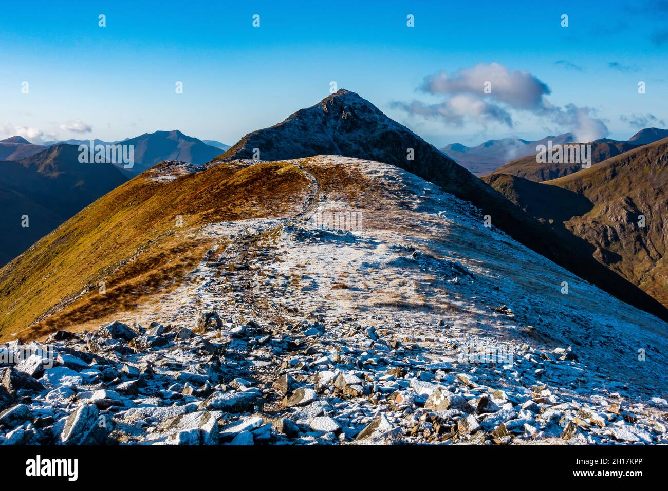 The Munro mountain of Stob Dubh on the Buachaille Etive Beag ridge ...