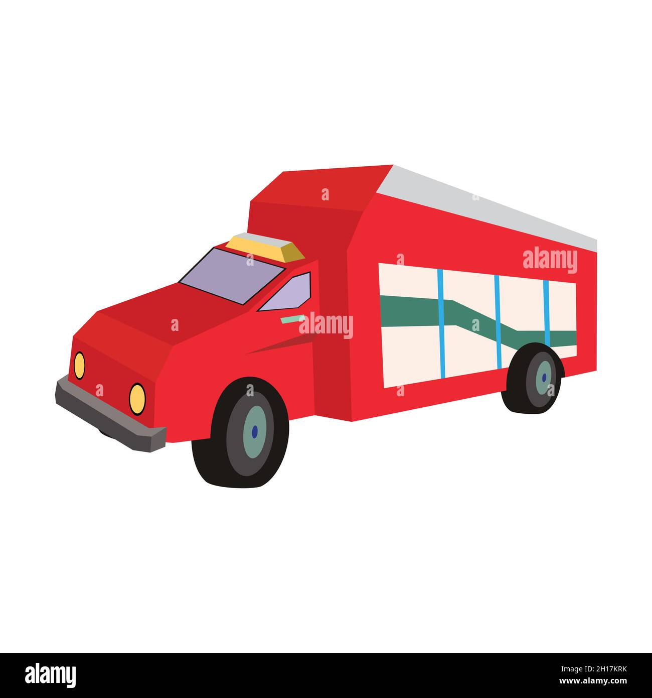 Flat fire truck icon. Flat design fire fighting equipment icon Stock ...