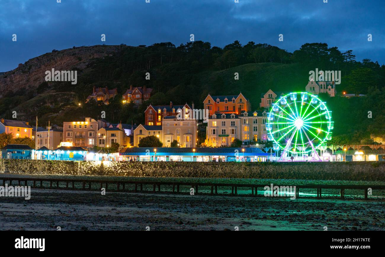The seasonal Ferris Wheel on Llandudno's Victorian Pier on the North ...