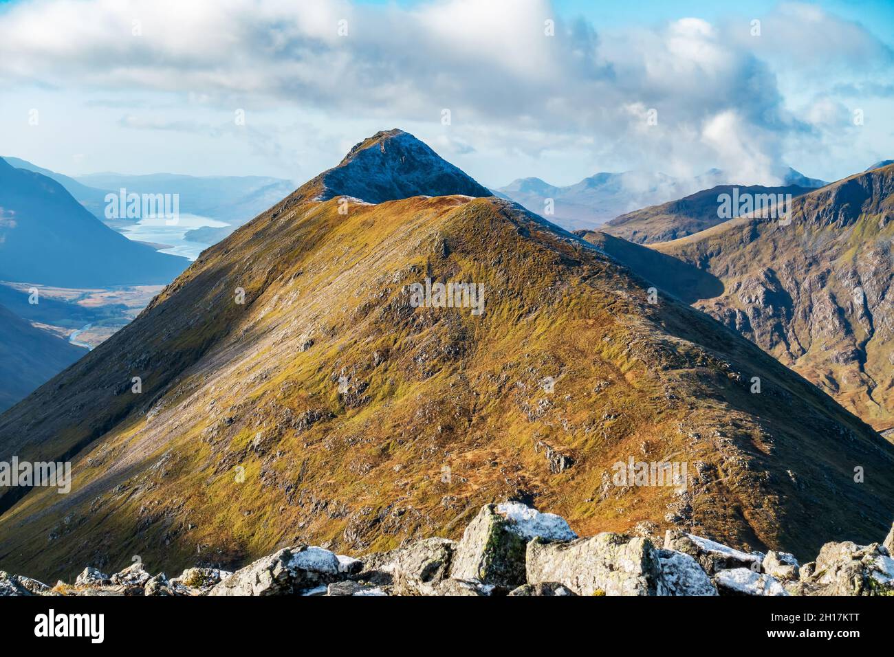 The Munro mountain of Stob Dubh on the Buachaille Etive Beag ridge ...
