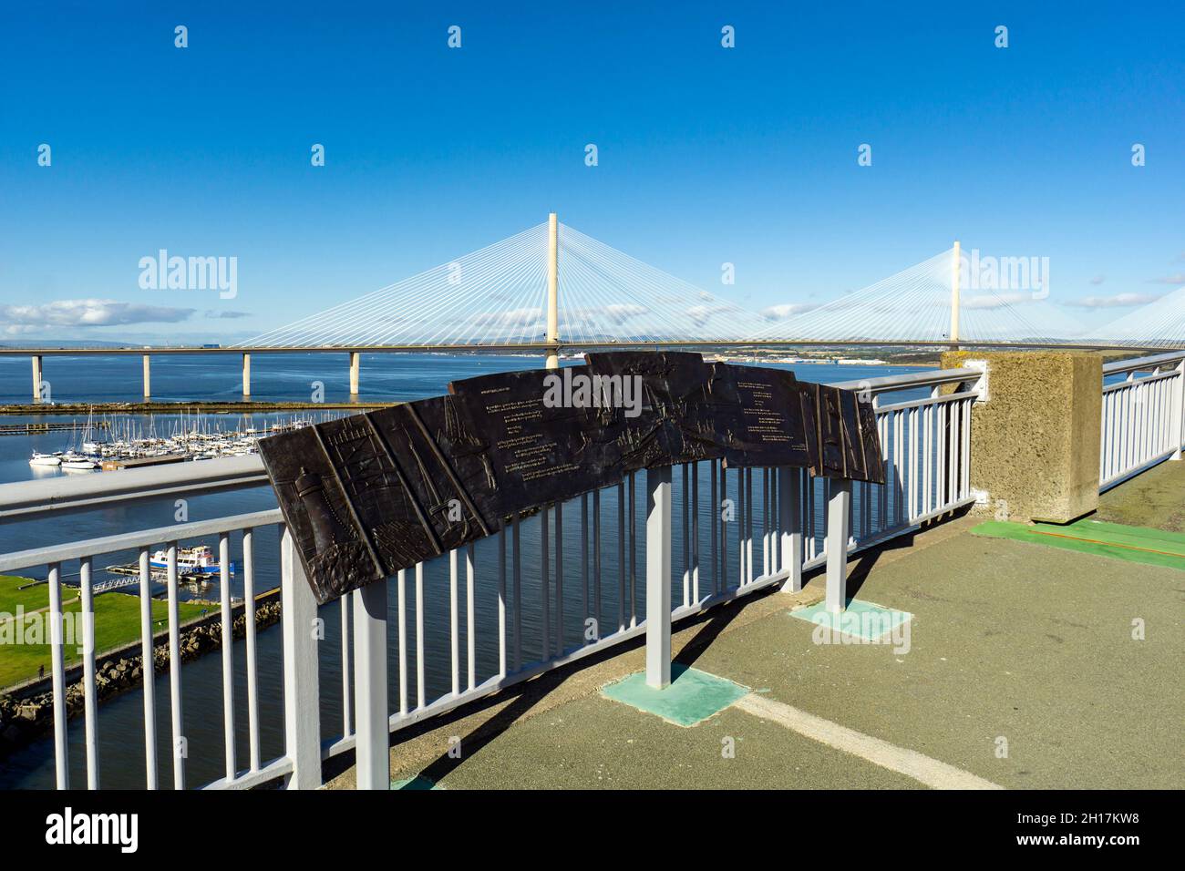 Queensferry Crossing on the Firth of Forth west of Edinburgh connecting ...