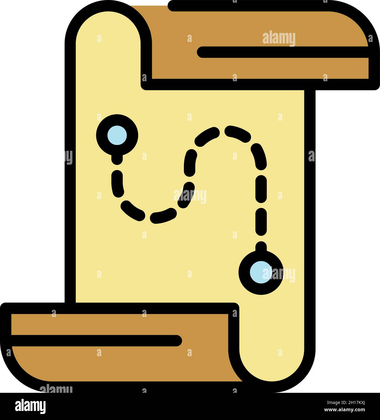 Target route icon. Outline target route vector icon color flat isolated ...