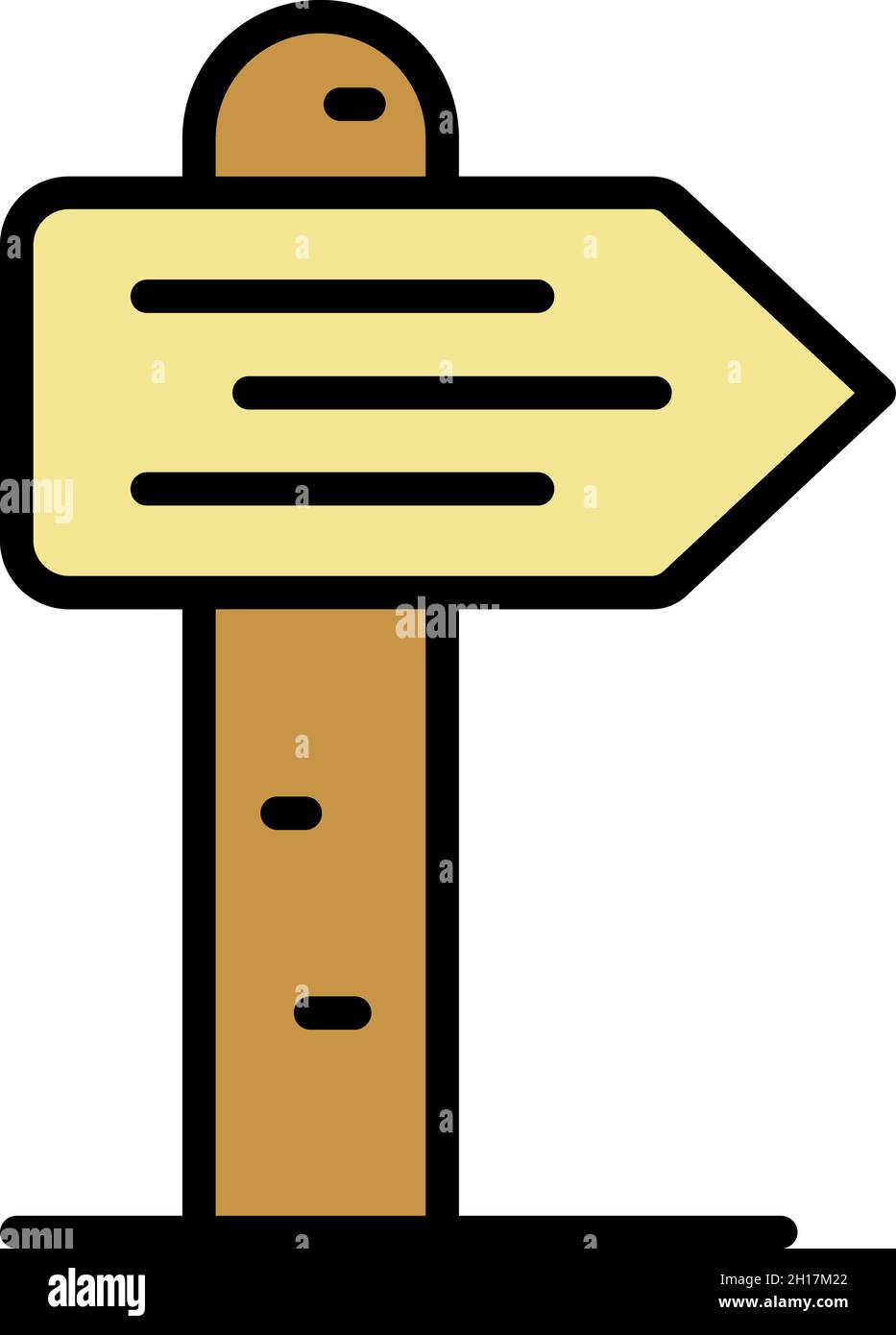 Route pillar icon. Outline route pillar vector icon color flat isolated ...